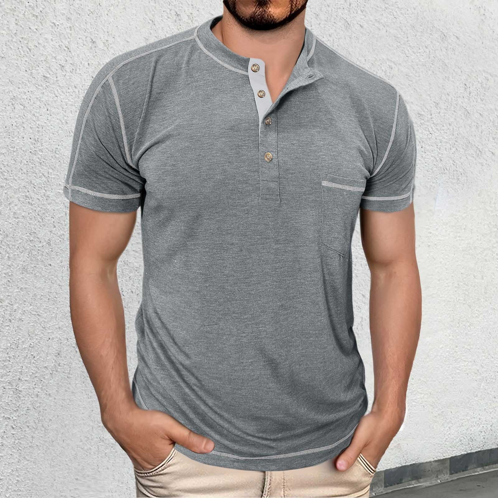 Adeawade Men T Shirt Round Neck Short Sleeve Half Sleeve Base Top Half ...