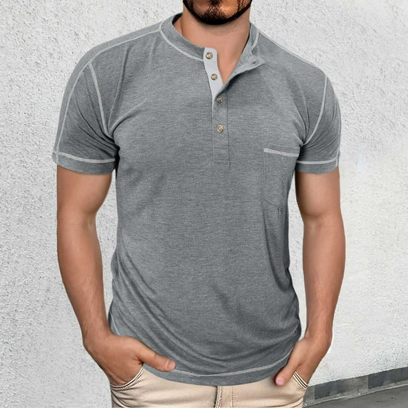 Adeawade Men T Shirt Round Neck Short Sleeve Half Sleeve Base Top Half ...