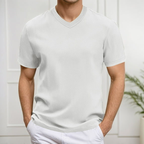 Adeawade Men T Shirt Short Sleeve V Neck For Outdoor Activities Summer ...