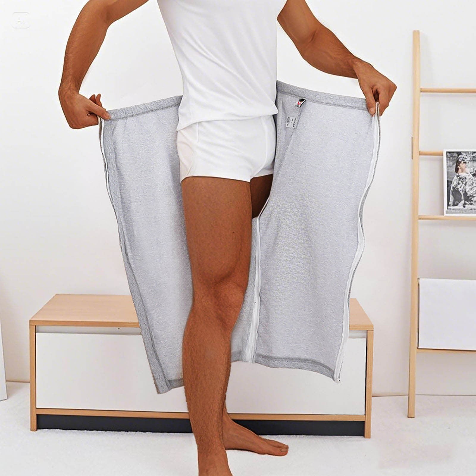 Adeawade Men Thin Zipper Crotch Pants Paralyzed Bedridden Pants ...