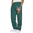 Adeawade Mens Christmas Pants Wide Leg Xmas Trousers Cartoon Prints ...