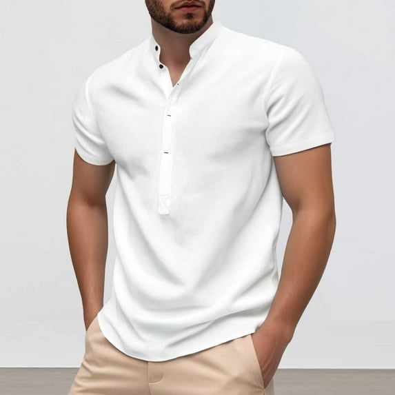 Adeawade Mens T Shirt Crewneck Tee Shirts Solid Color Business Shirt ...