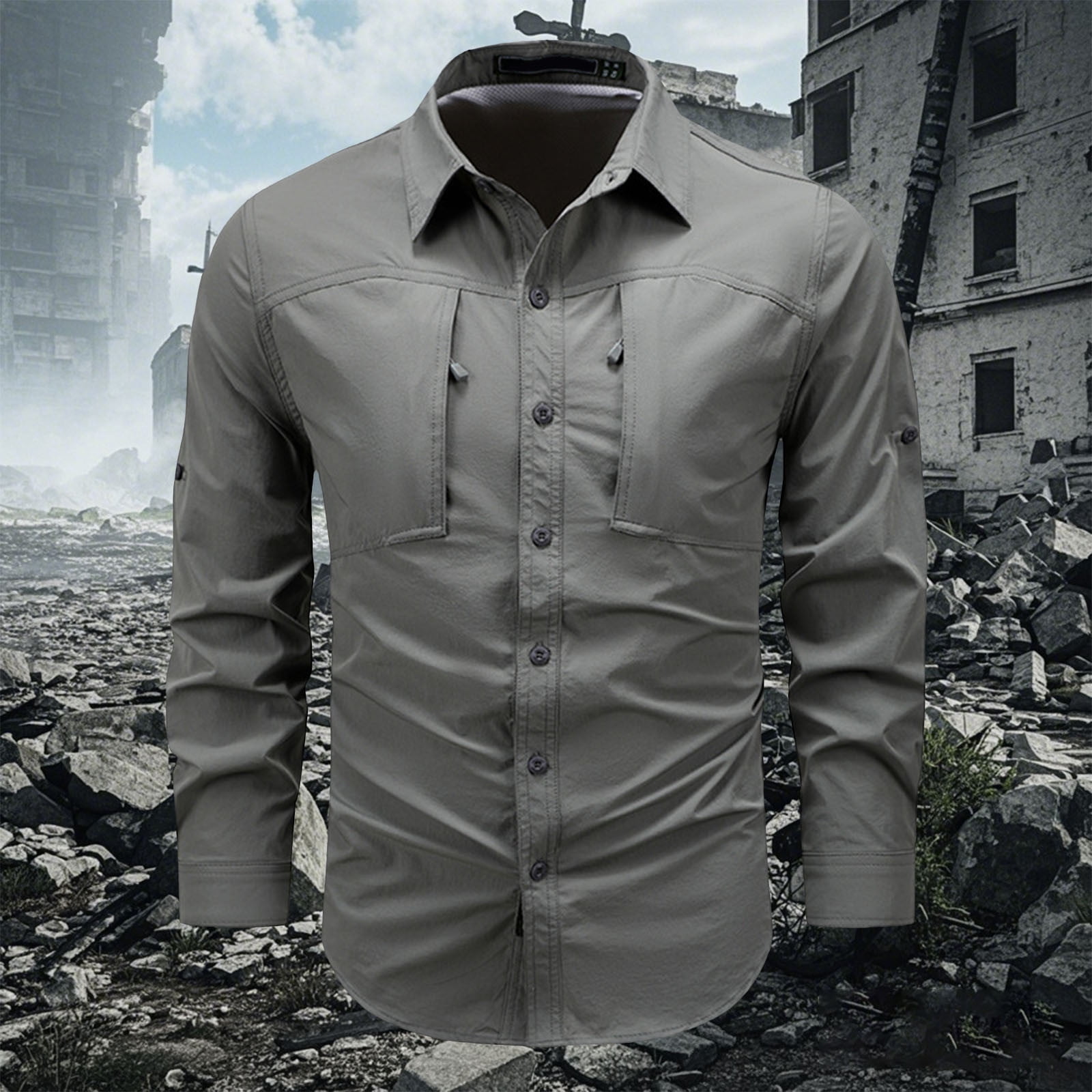 Adeawade Mens Winter Tops Long Sleeve Men'S New Spring Shirt Nylon ...