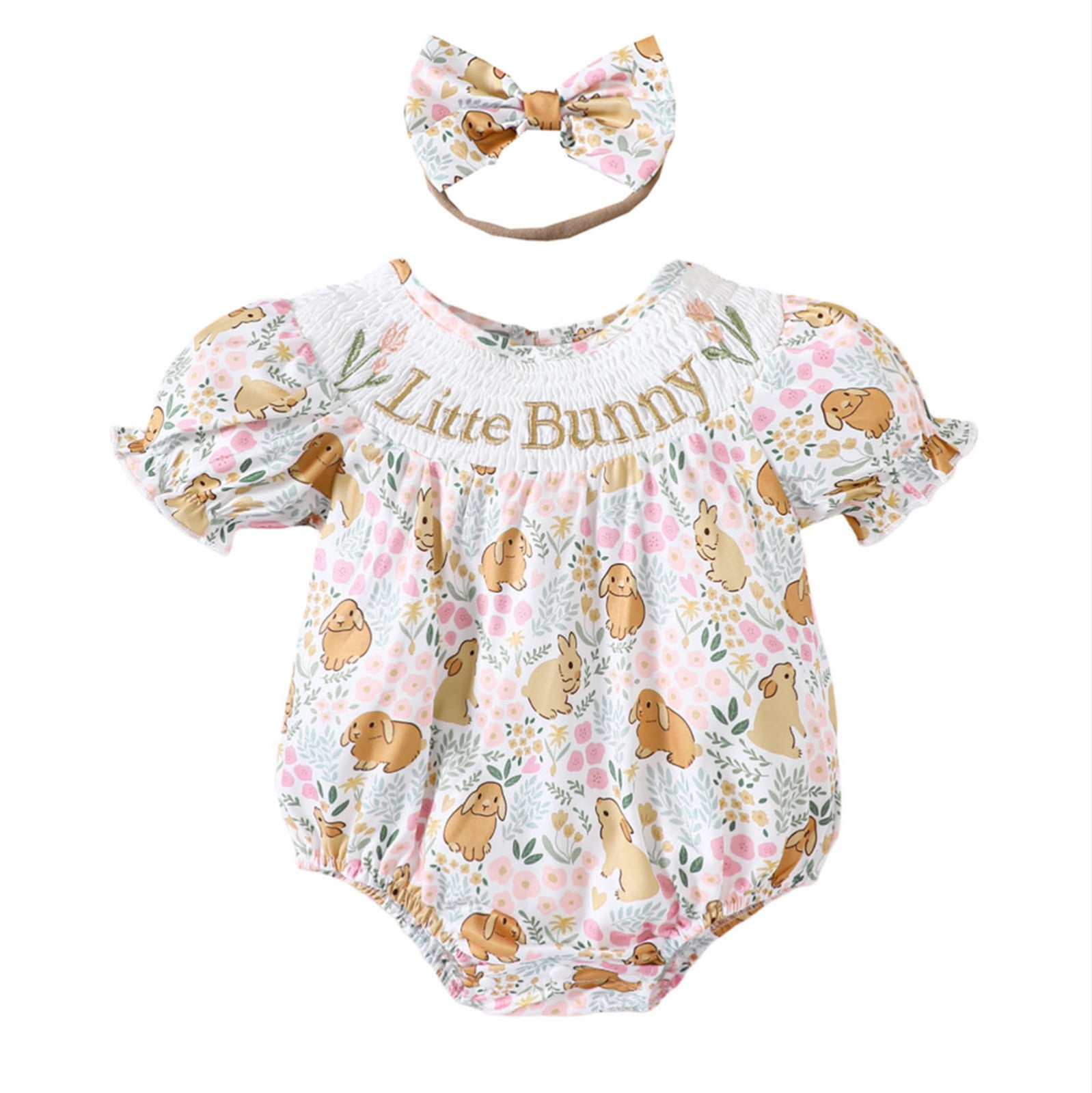 Adeawade Onesies For Girls 6-12 Months O neck Short Sleeve Easter ...