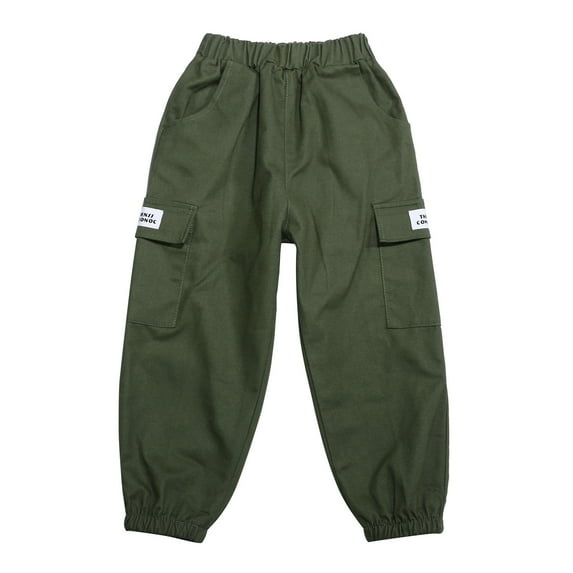 Adeawade Pants For Teen Boy Kids Cargo Pants Solid Color Personality ...
