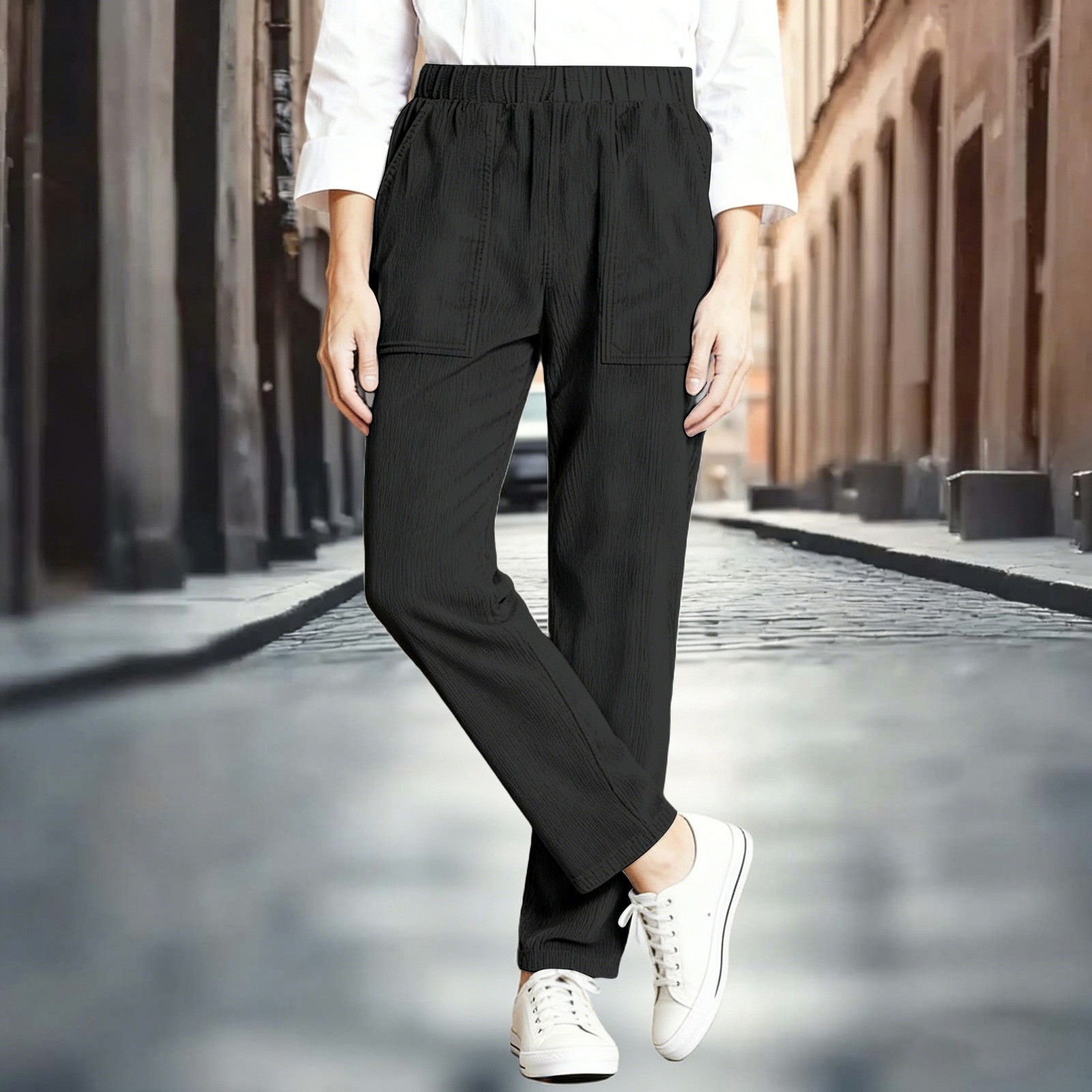 Adeawade Pants For Women Straight Leg Corduroy Pants Comfort Fit ...