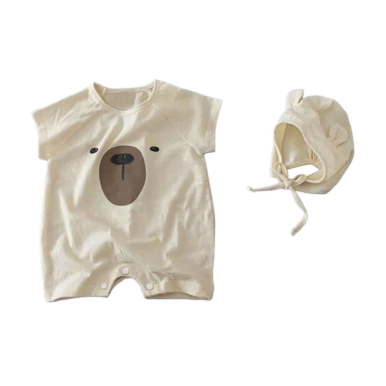 Adeawade Rompers For Boys 12-18 Months Baby Romper Jumpsuit With Hat Short Sleeve Print Summer ...