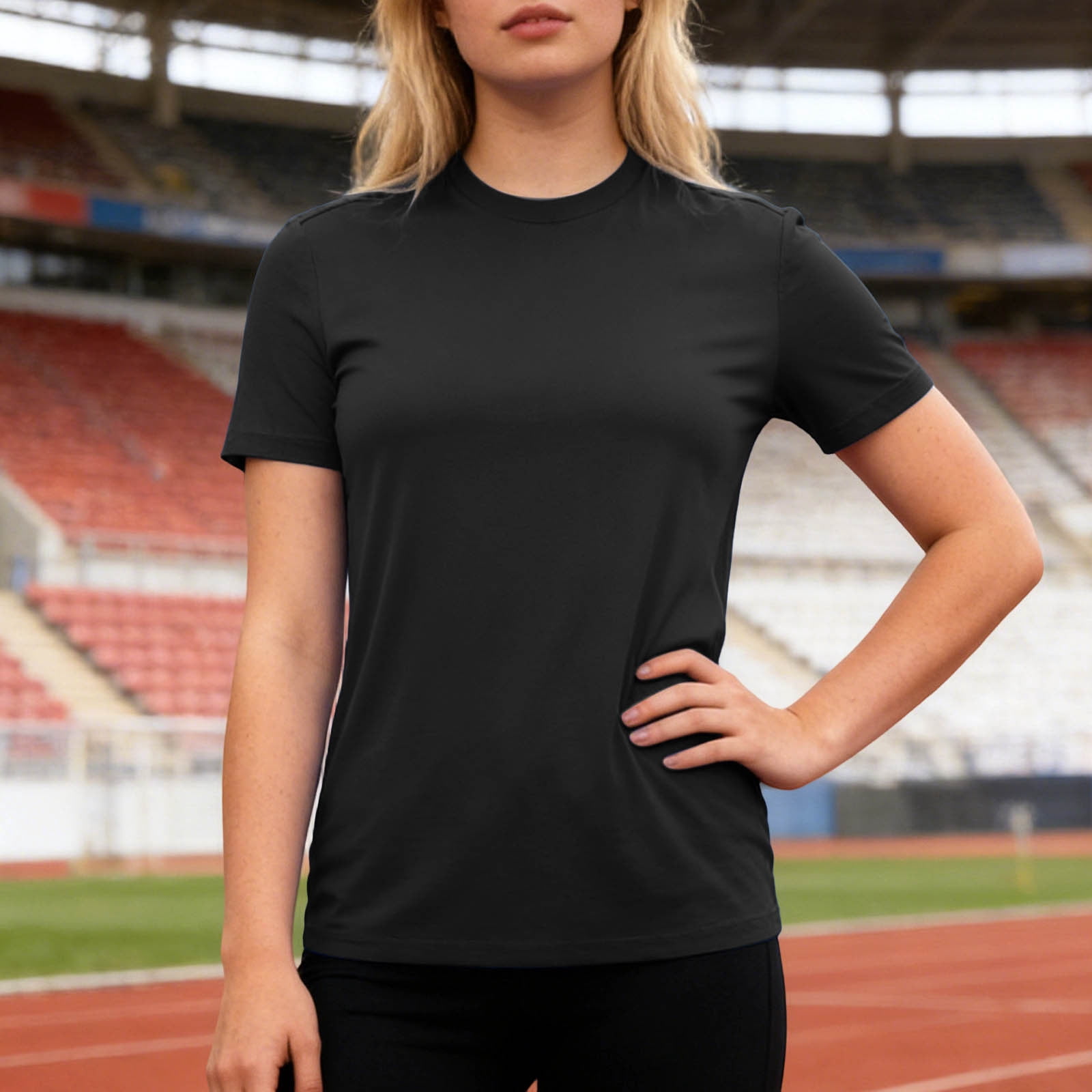 Adeawade Short Sleeve Tops For Women O Neck T Shirt Summer Solid Color ...