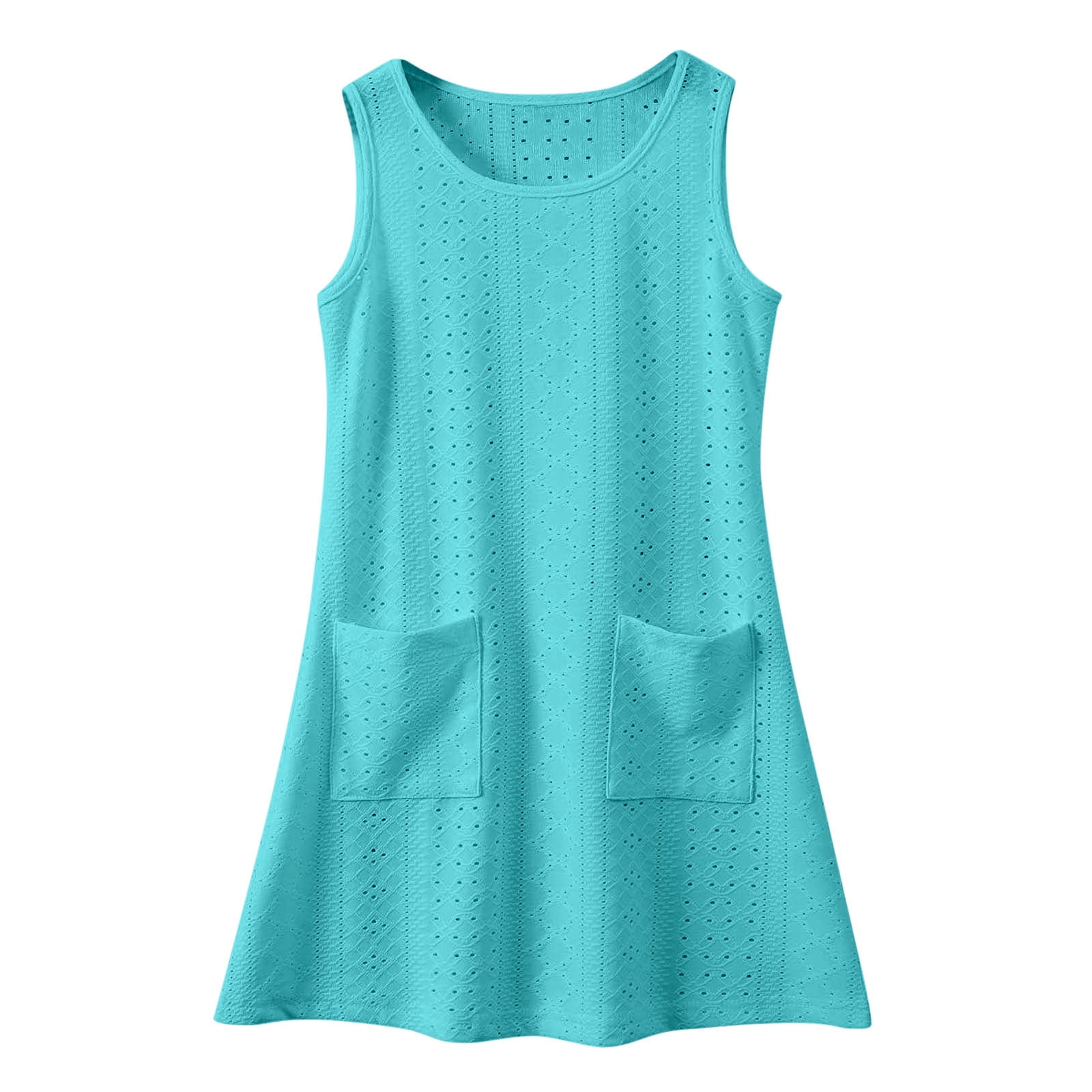 Adeawade Summer Dress For Girls 6-7 Years Round Neck Girl'S Sundresses ...