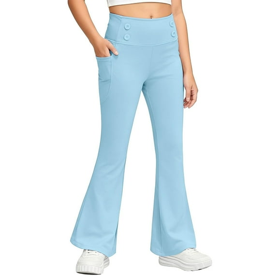 Adeawade Summer Pants For Teen Girls Solid Color Leggings Jogger Pants ...