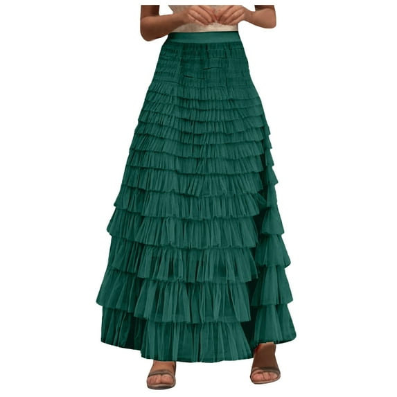 Adeawade Sundresses For Women Ladies Cake Skirt Solid Color Cake Skirt ...
