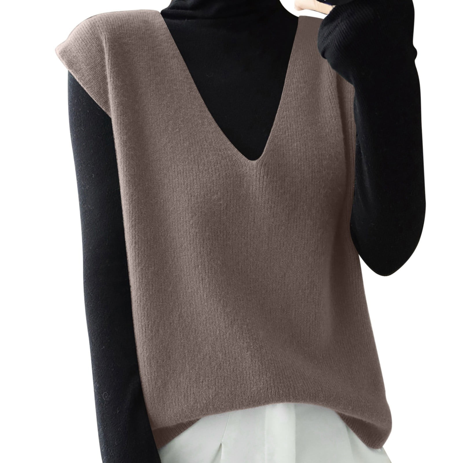 Adeawade Sweaters For Women Trendy Knit Sweater Vest Sleeveless ...