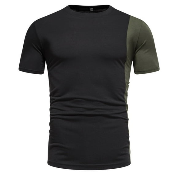 Adeawade T Shirts For Man Summer Patchwork Embroidery Round Neck Short ...