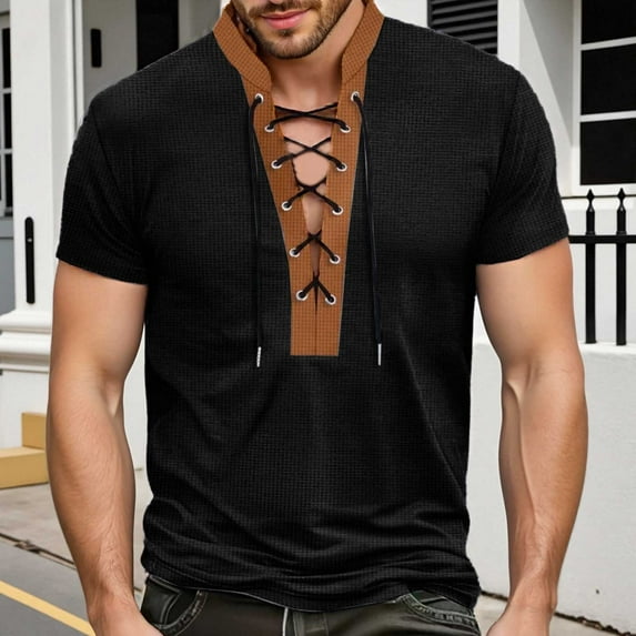 Adeawade T Shirts For Men Round Neck Short Sleeve Tee Stylish Braided ...