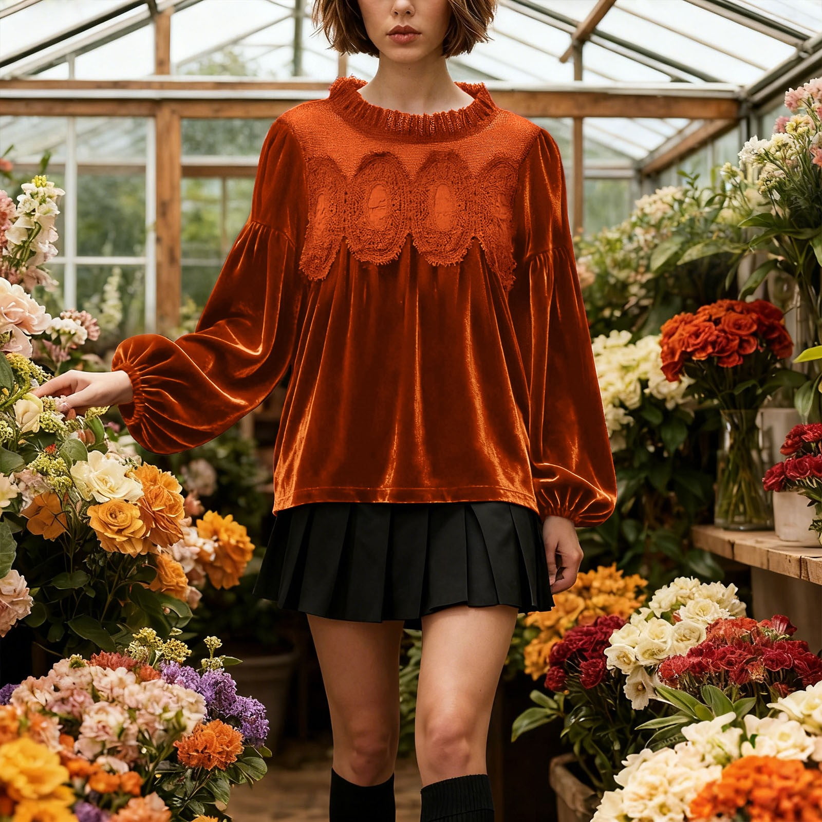 Adeawade T Shirts For Women Round Neck Blouse Long Sleeve Solid Color ...