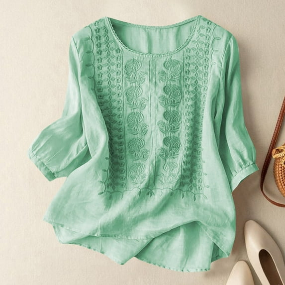 Adeawade T Shirts For Women Round Neck Tops Short Sleeve Solid Color ...