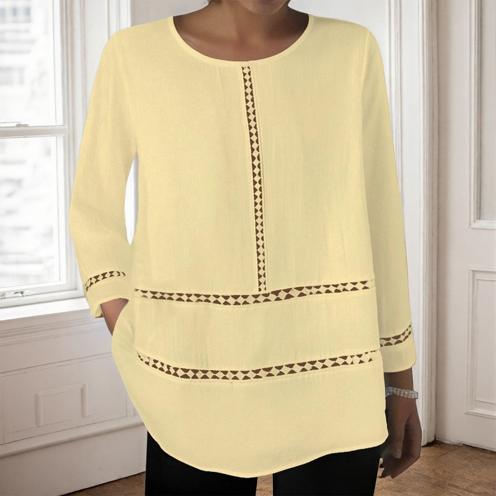 Adeawade T Shirts For Womens Loose Fit Long Sleeve T Shirt Semi ...