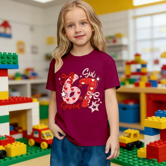 Adeawade T Shirts For Girl Valentine'S Day Round Neck Shirts Short ...