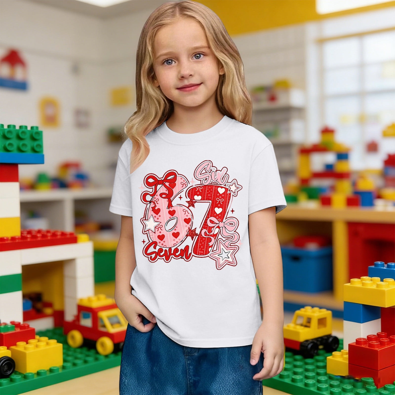 Adeawade T Shirts For Girls Valentine'S Day Round Neck Shirts Short ...