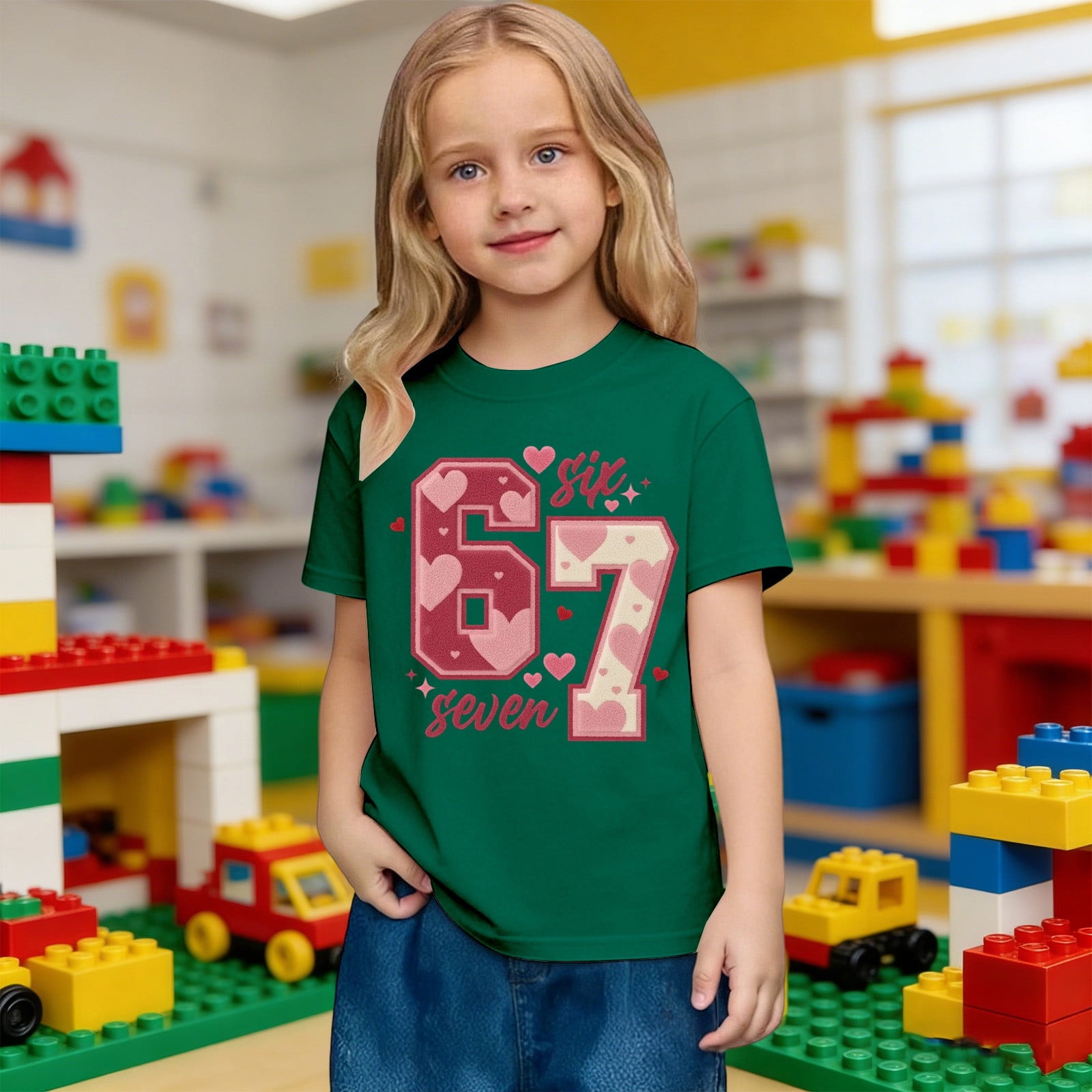 Adeawade T Shirts For Girls Valentine'S Day Short Sleeve Cartoon ...