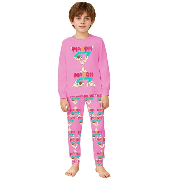 Adeawade Teen Boy Clothes Long Sleeve Sleepwear Cartoon Prints 2 Pieces ...
