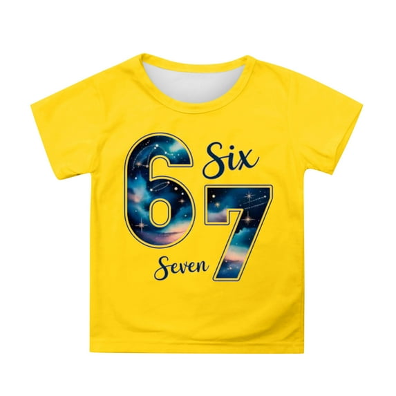 Adeawade Teen Boys Tops Short Sleeve Blouse Crewneck Tee Number Print T ...