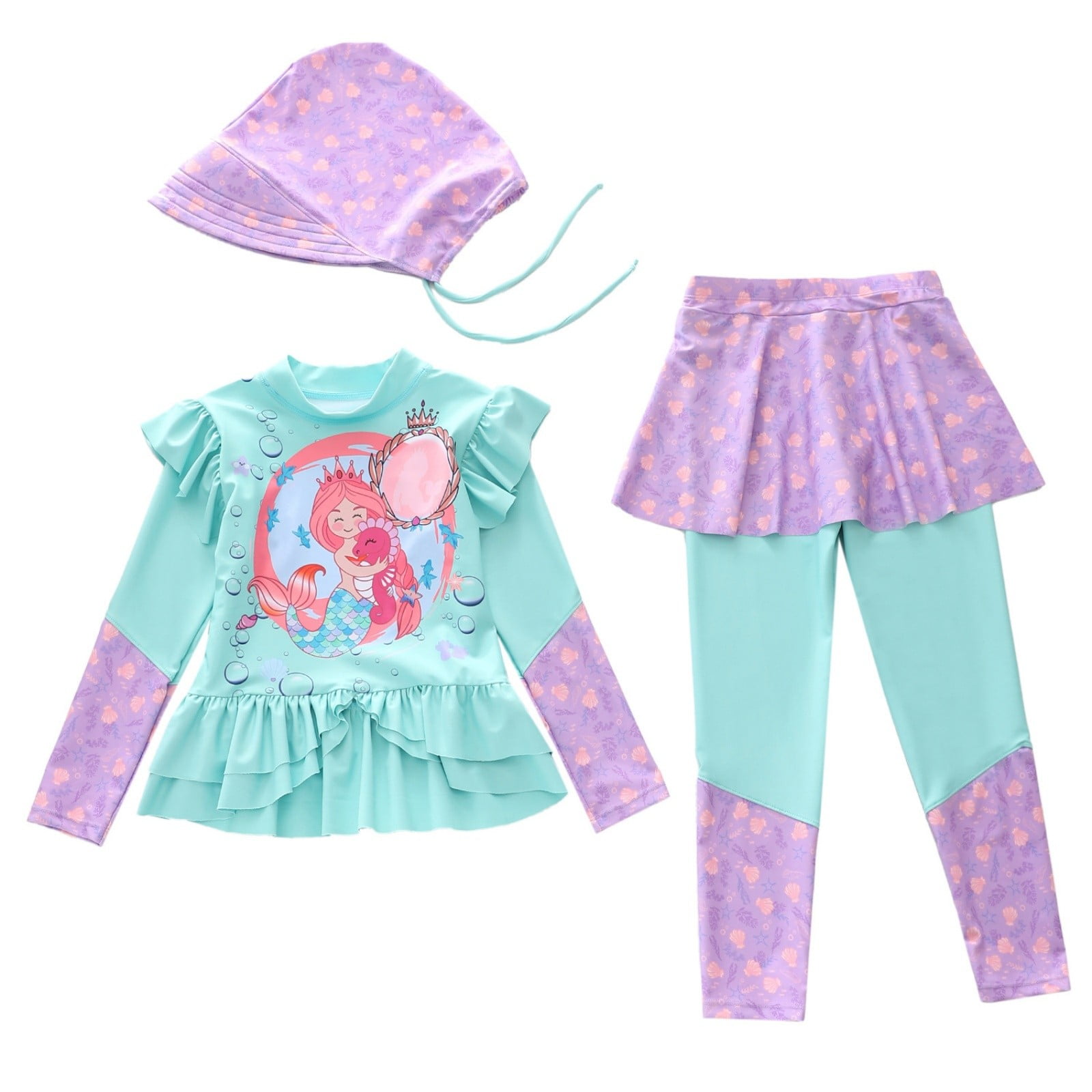 Adeawade Teen Clothes For Girls Long Sleeve Swimwear Kids Round Neck ...