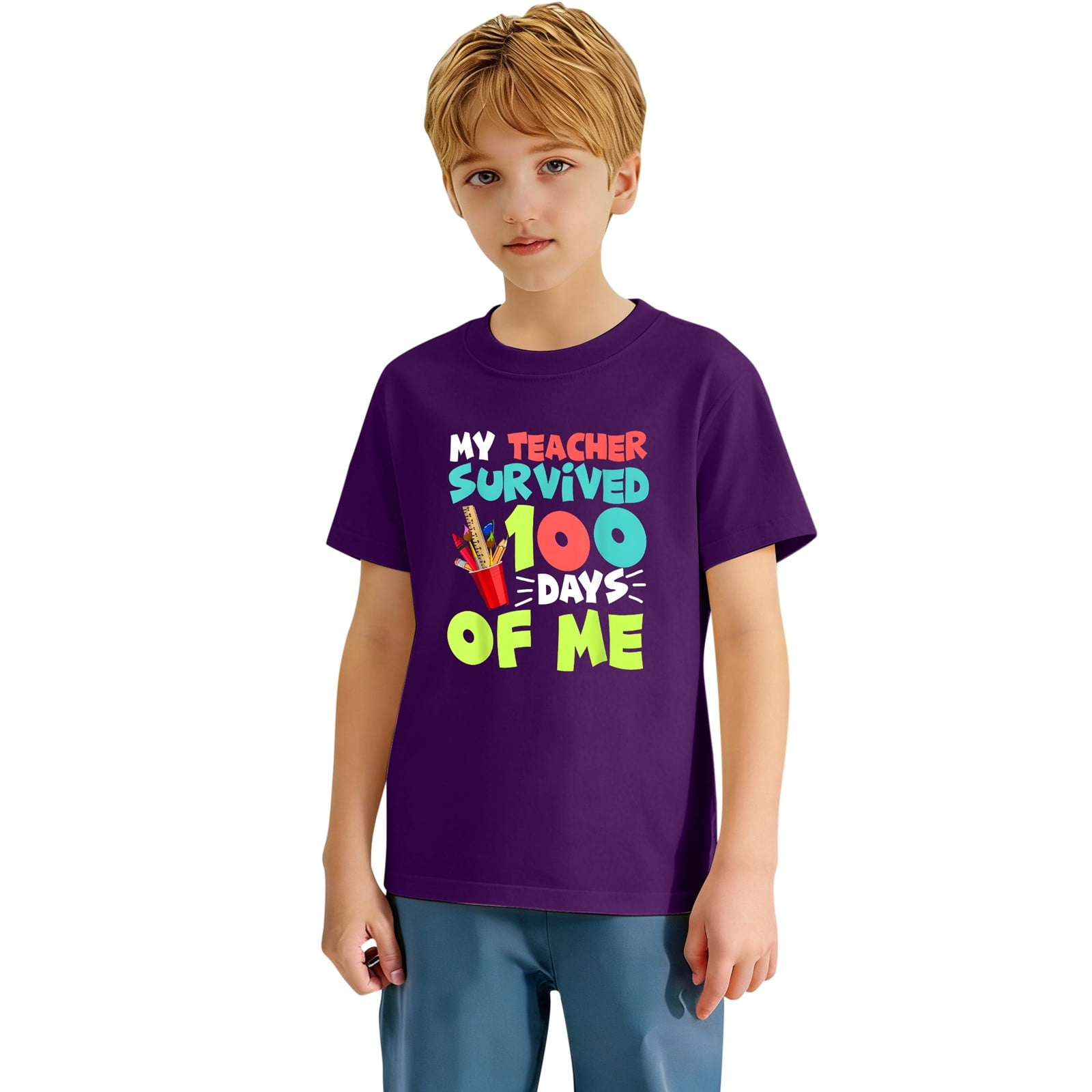 Adeawade Toddler Boy Tops O Neck Blouse Short Sleeve Tee Solid Color ...