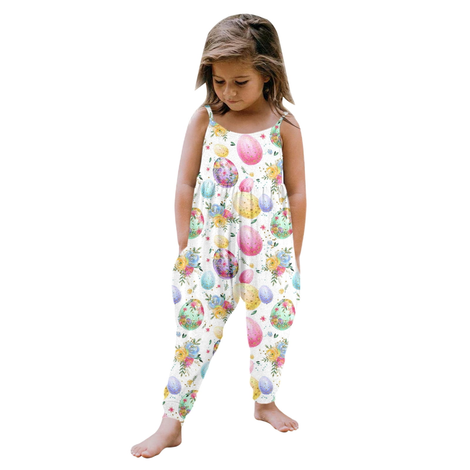 Adeawade Toddler Easter Onesie For Girls 4-5 Years Sleeveless Jumpsuit ...