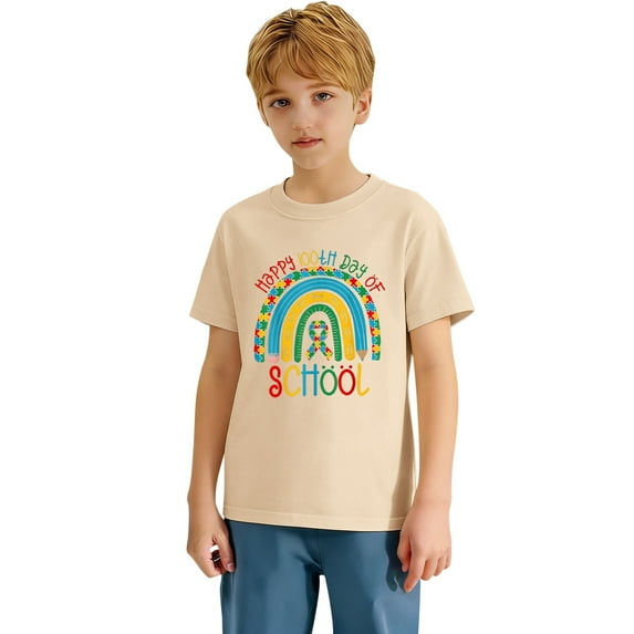 Adeawade Toddler Tops For Boy O Neck Tee Short Sleeve Blouse Letter ...