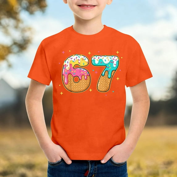 Adeawade Tops For Boy Short Sleeve T Shirt Ice Number Print Cool ...