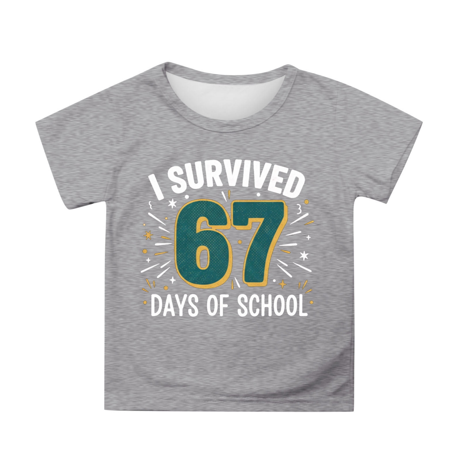 Adeawade Tops For Boy Child Crewneck Tee Short Sleeve Blouse Letter ...