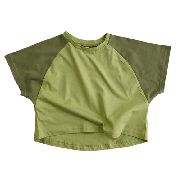 Adeawade Tops For Boy Child Round Neck Blouse Short Sleeve Tee Solid ...