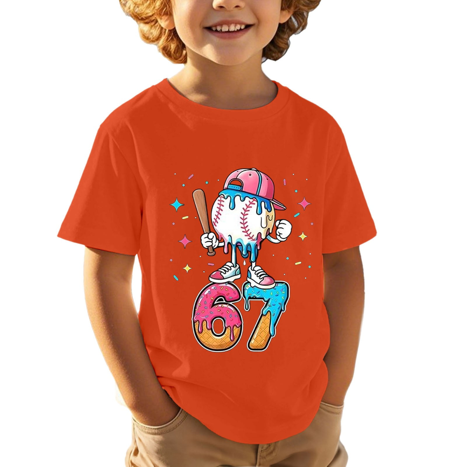 Adeawade Tops For Boy Child Short Sleeve Blouse Crewneck Tee Cartoon ...