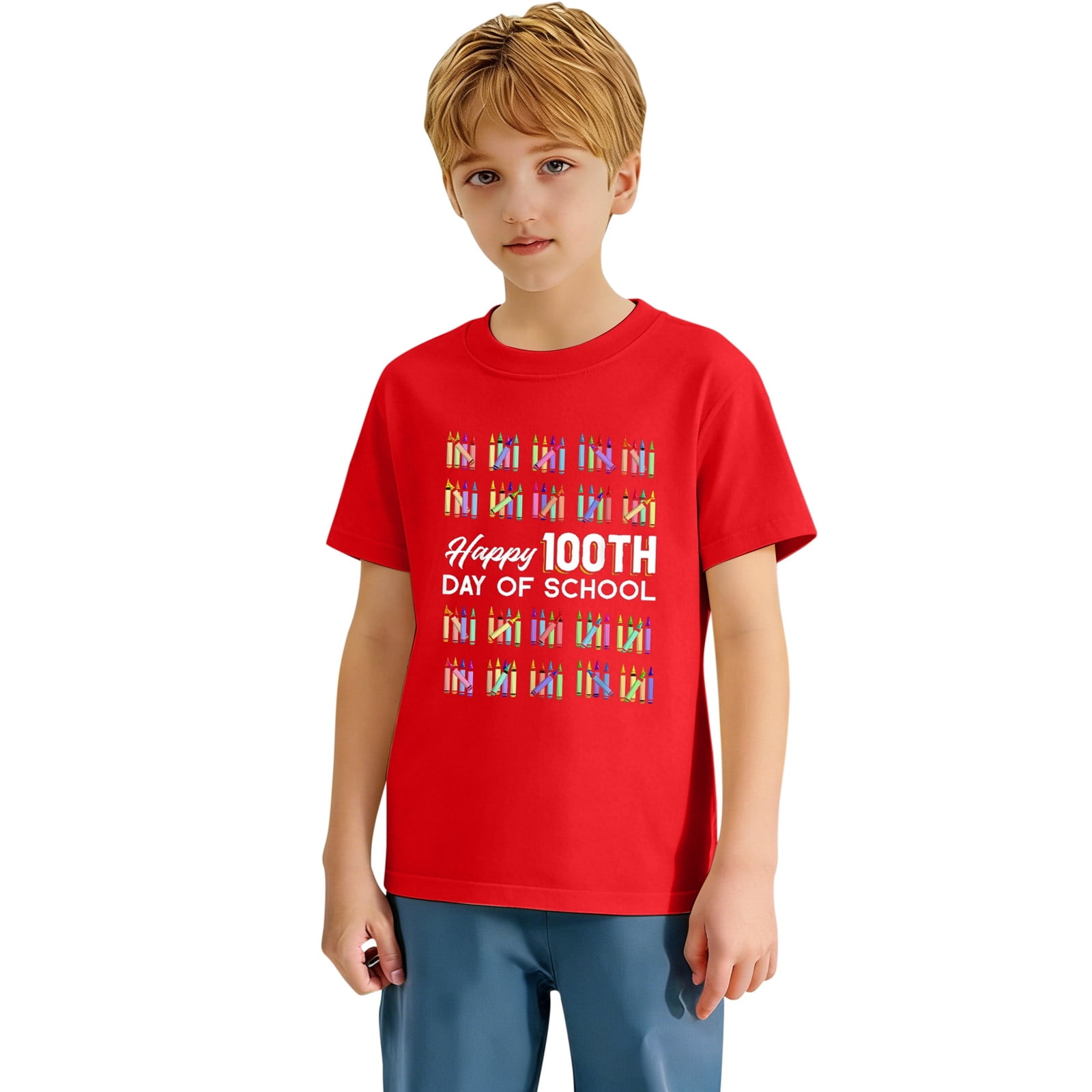 Adeawade Tops For Boy Child Short Sleeve T Shirts O Neck Blouse Solid ...