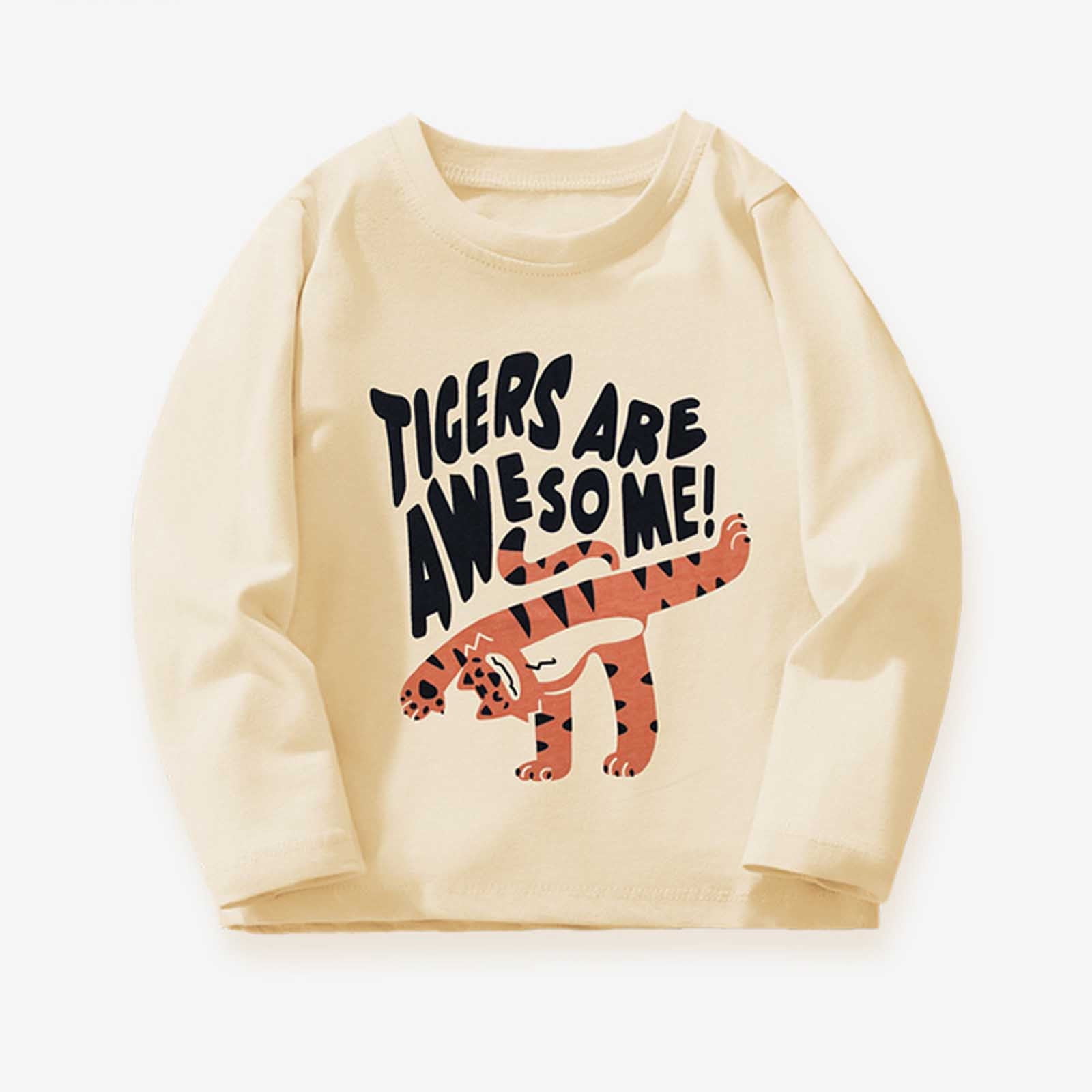 Adeawade Tops For Boys Long Sleeve Blouse Cute Animal Print Round Neck ...