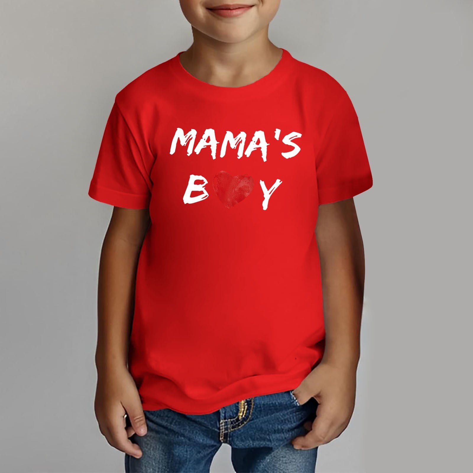 Adeawade Tops For Boys Short Sleeve T Shirts O Neck Tee Mama'S Letter ...