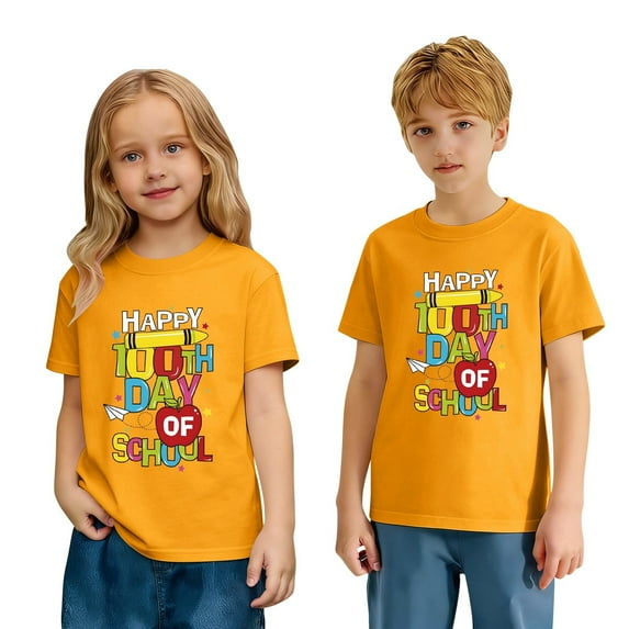 Adeawade Tops For Boys Short Sleeve Tee Graphic Print Blouses Shirt For ...