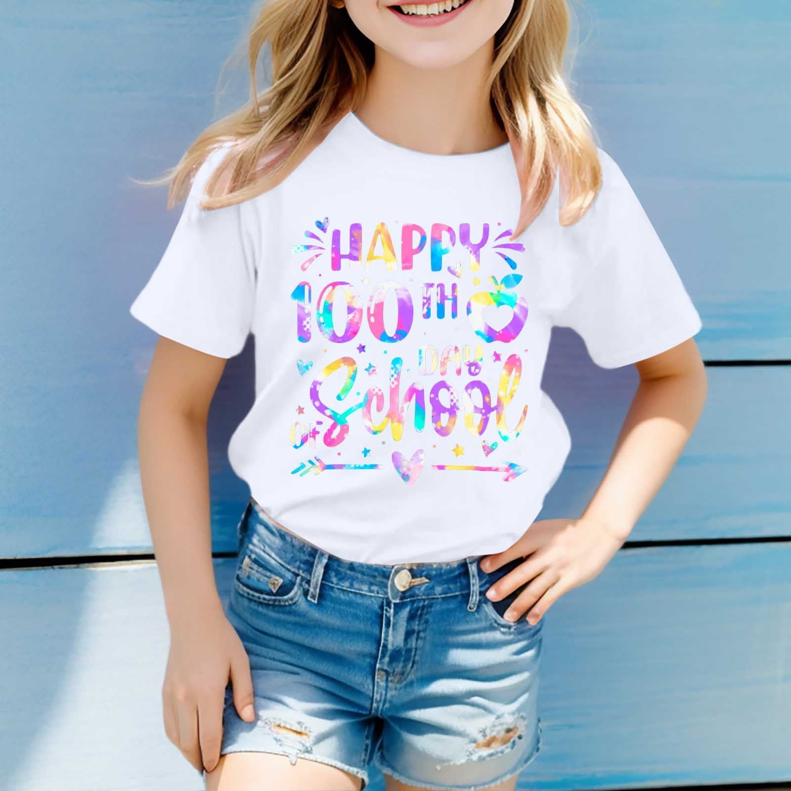 Adeawade Tops For Girl Short Sleeve Tee Shirts For Blousen Kids Child ...