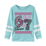 Adeawade Tops For Girls Crewneck Blouse Long Sleeve Cartoon Graphic ...
