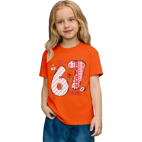 Adeawade Tops For Girls Short Sleeve Blouse Cartoon Graphic Simple ...