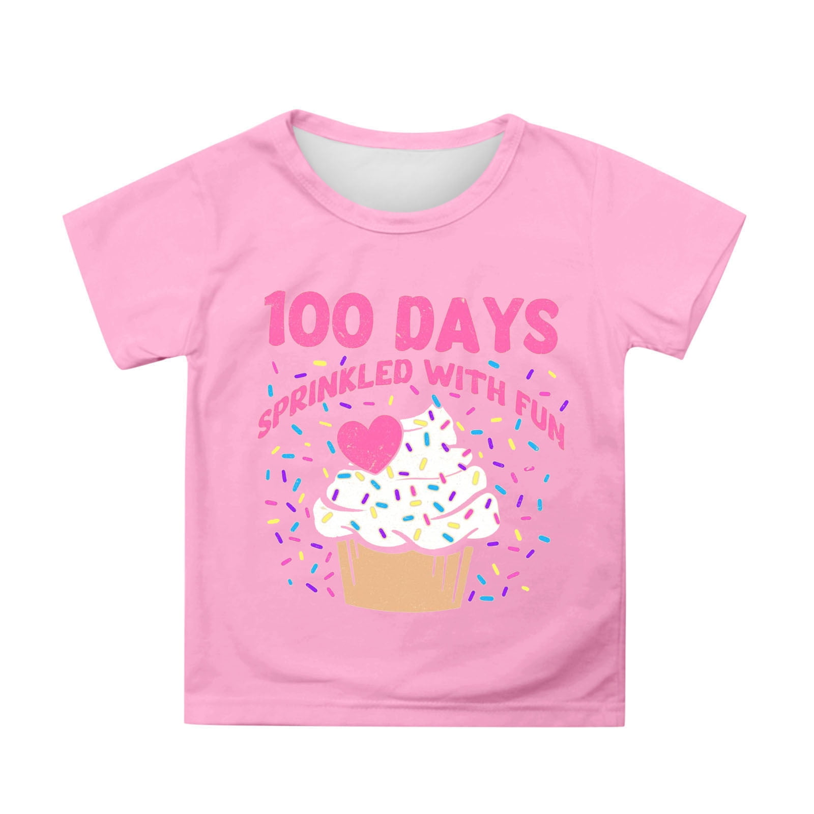 Adeawade Tops For Girls Short Sleeve Blouse Grahic Prints T Shirt O ...