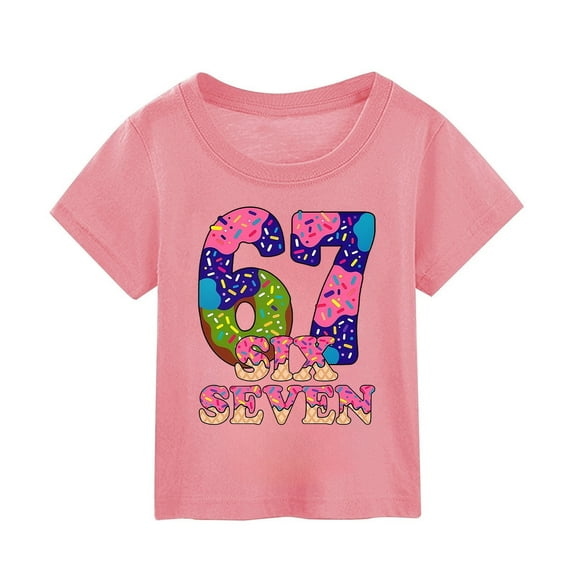 Adeawade Tops For Girls Short Sleeve Blouse Round Neck T Shirt Cartoon ...