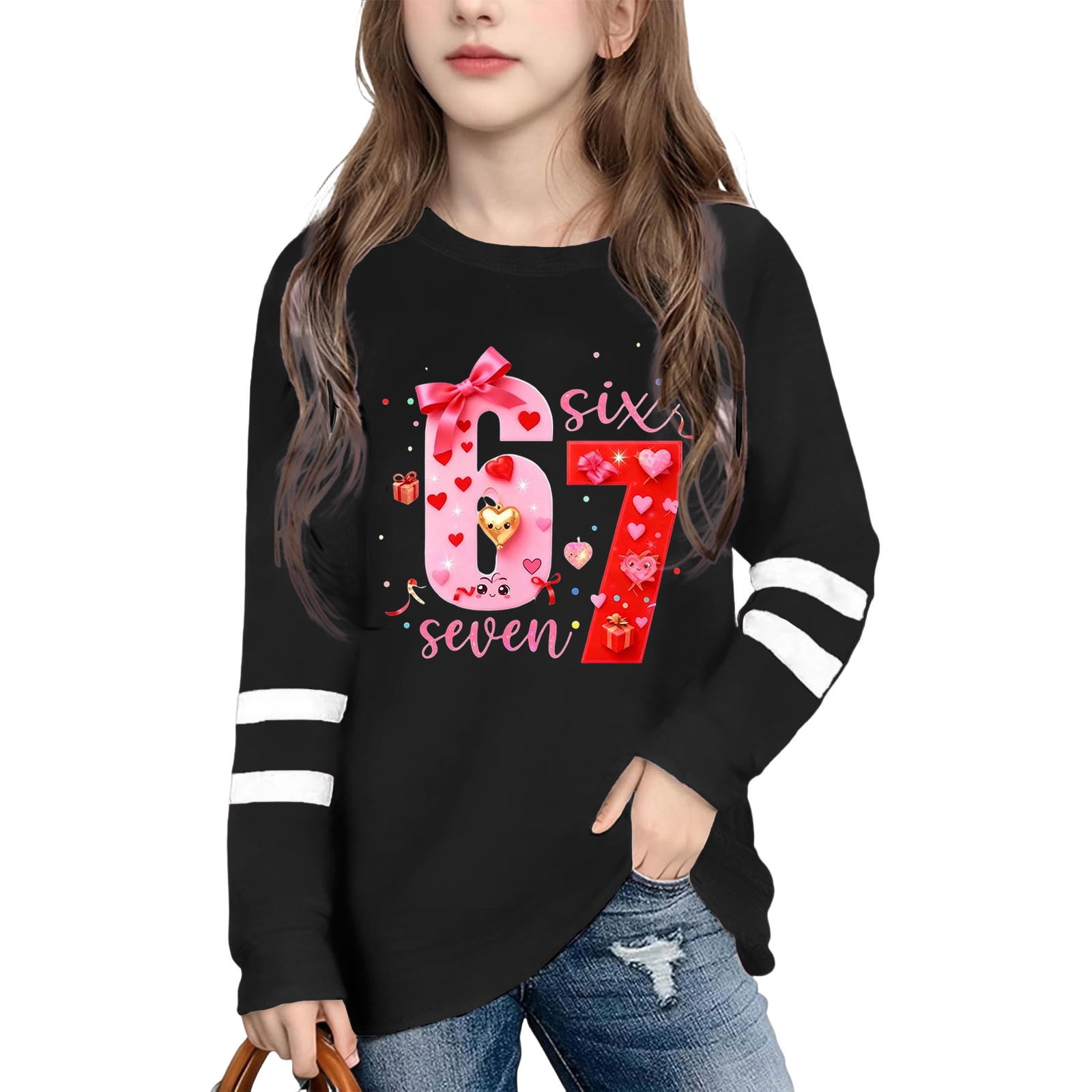 Adeawade Tops For Girls Short Sleeve T Shirts O Neck Tee Graphic Print ...