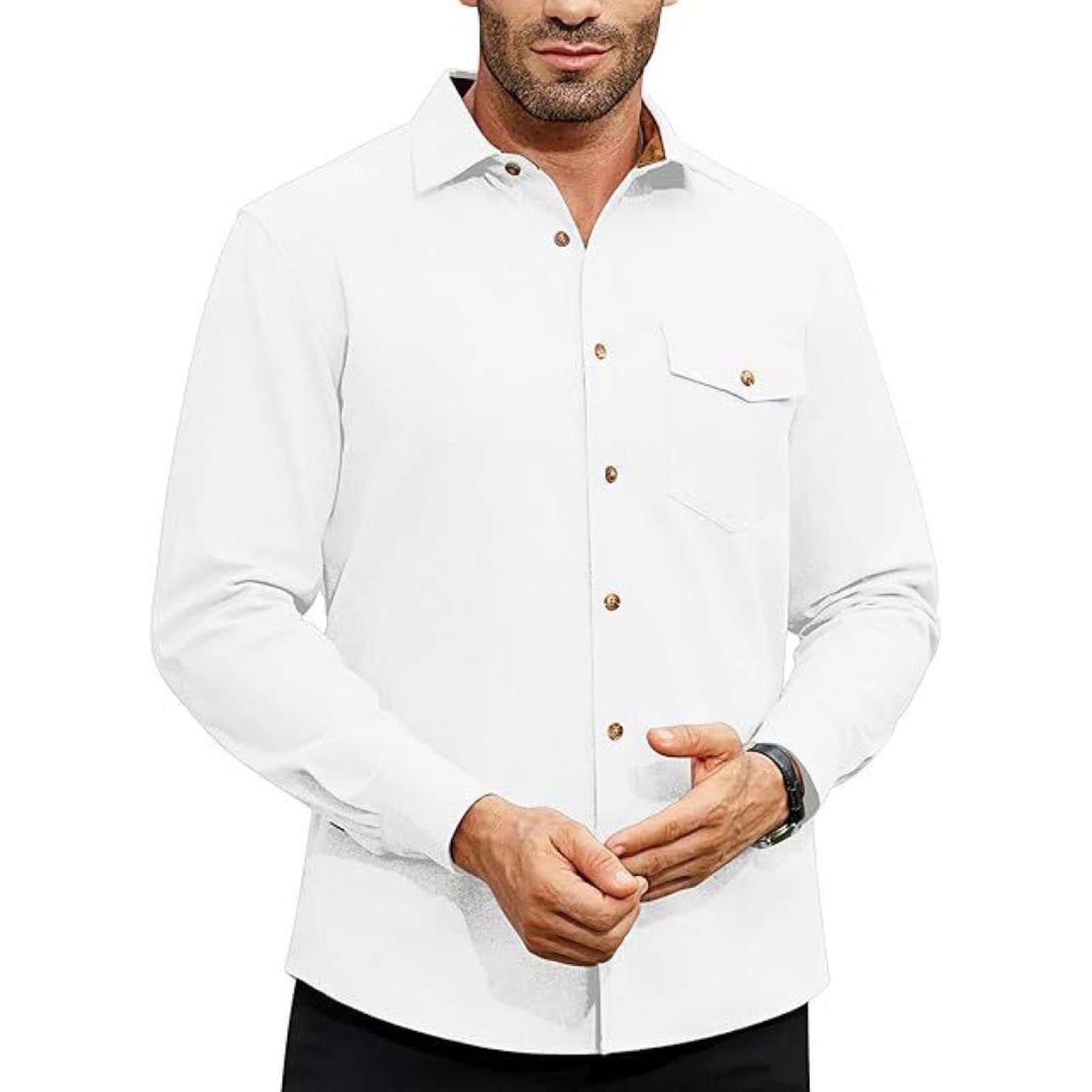 Adeawade Tops For Mens Long Sleeve Flannel Shirt For Men Mens Dress ...