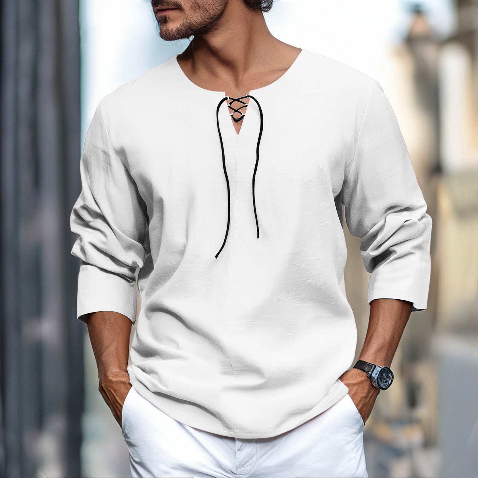 Adeawade Tops For Mens Long Sleeve Men'S T Shirts New Sleeved Solid ...