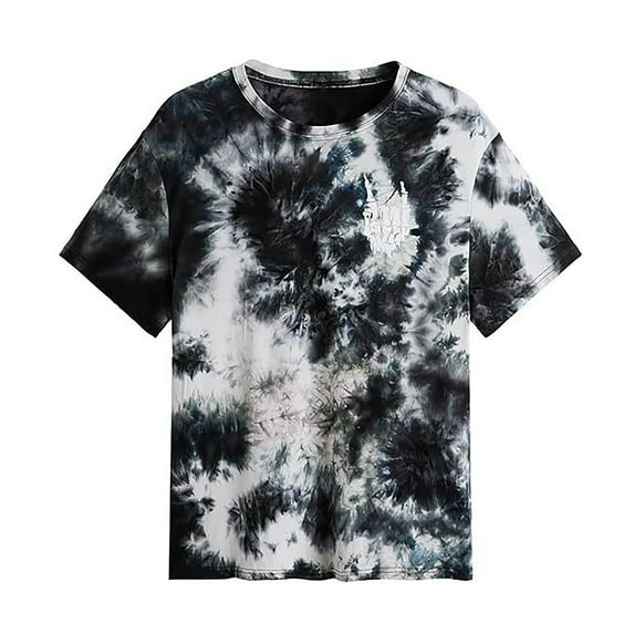 Adeawade Tops For Mens Long Sleeve Men'S Tie Dye Round Neck Graphic Tee ...