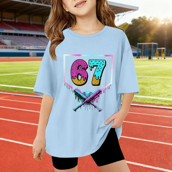 Adeawade Tops For Girls Short Sleeve O Neck T Shirts Summer Cartoon ...