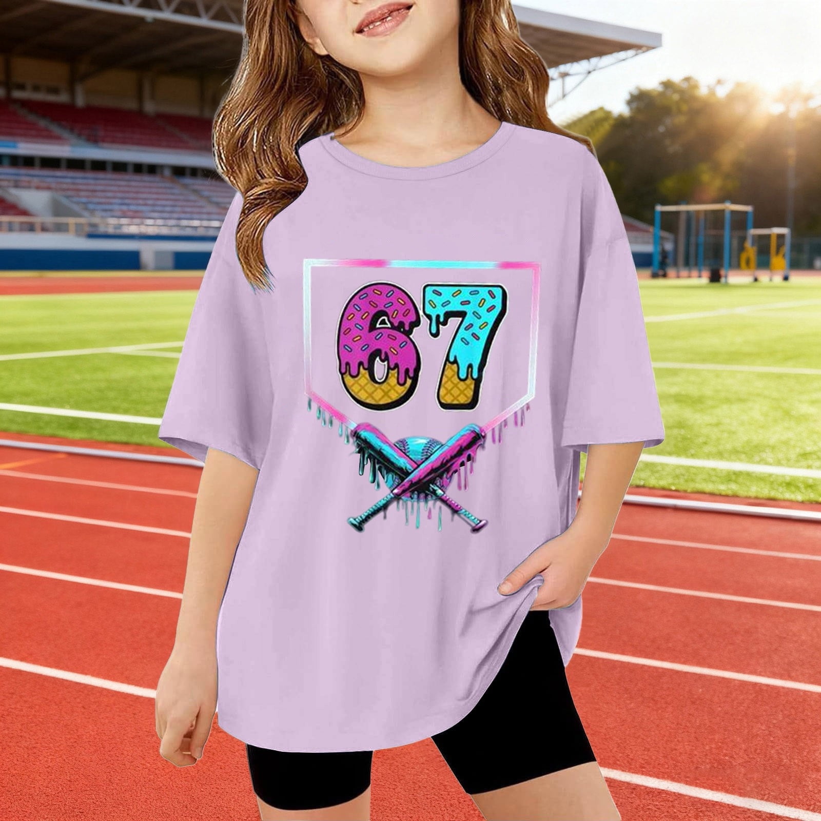 Adeawade Tops For Girls Short Sleeve O Neck T Shirts Summer Cartoon ...