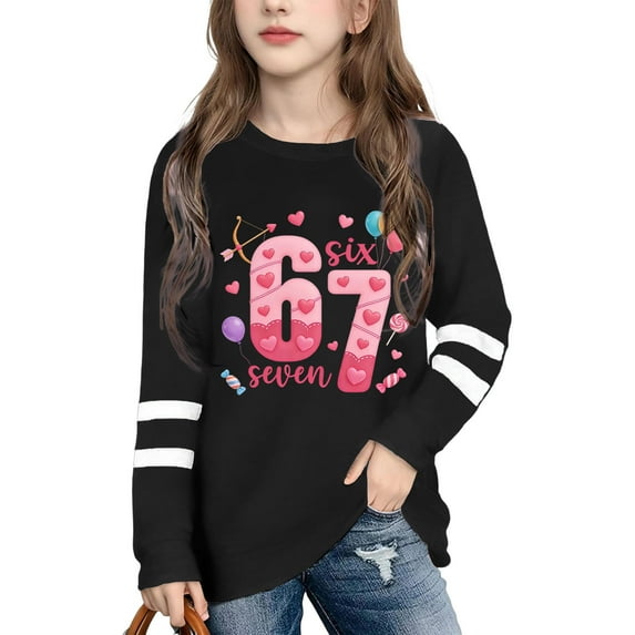 Adeawade Tops For Girls Short Sleeve Tee Graphic Print Colorful Blouses ...